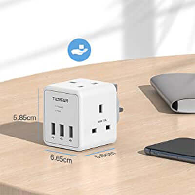 TESSAN 5 In 1 Cube Wall Plug Extension Corporate Gift - GiftStore.sg