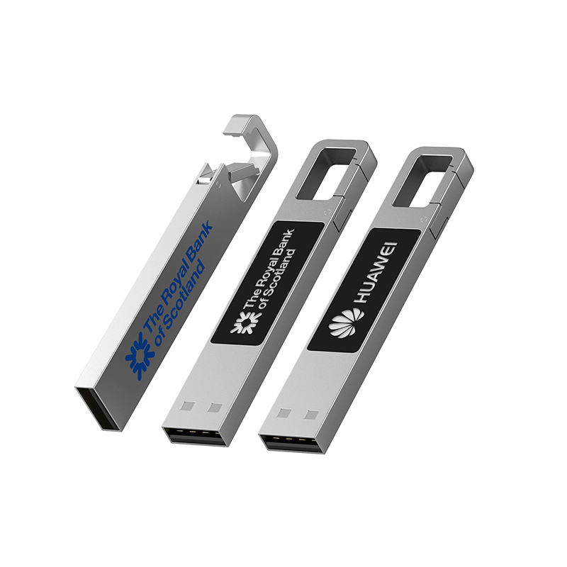 Metal Hook USB Flash Drive with LED Logo Corporate Gift - GiftStore.sg