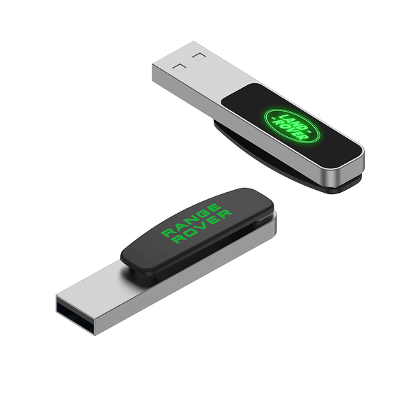 Oval Clip On USB Drive With LED Logo Corporate Gift - GiftStore.sg