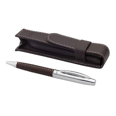 Balmain Leather Wrapped Ball Pen Set Corporate Gift - GiftStore.sg
